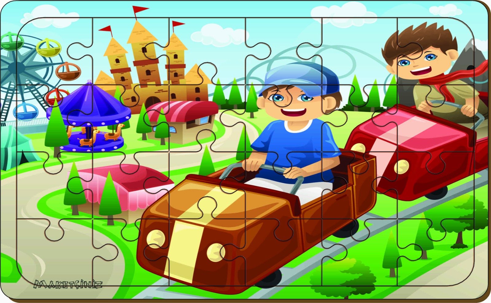 Ahşap Puzzle Hız Treni - 24 Parça - ALSA İş Eğitim Malzemeleri