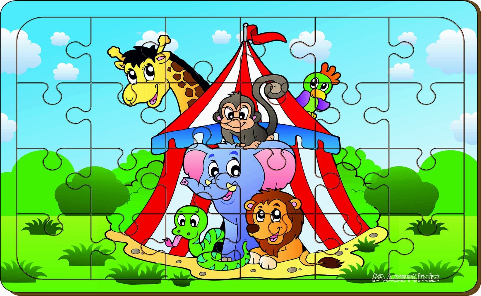 Ahşap Puzzle Sirk - 24 Parça - ALSA İş Eğitim Malzemeleri